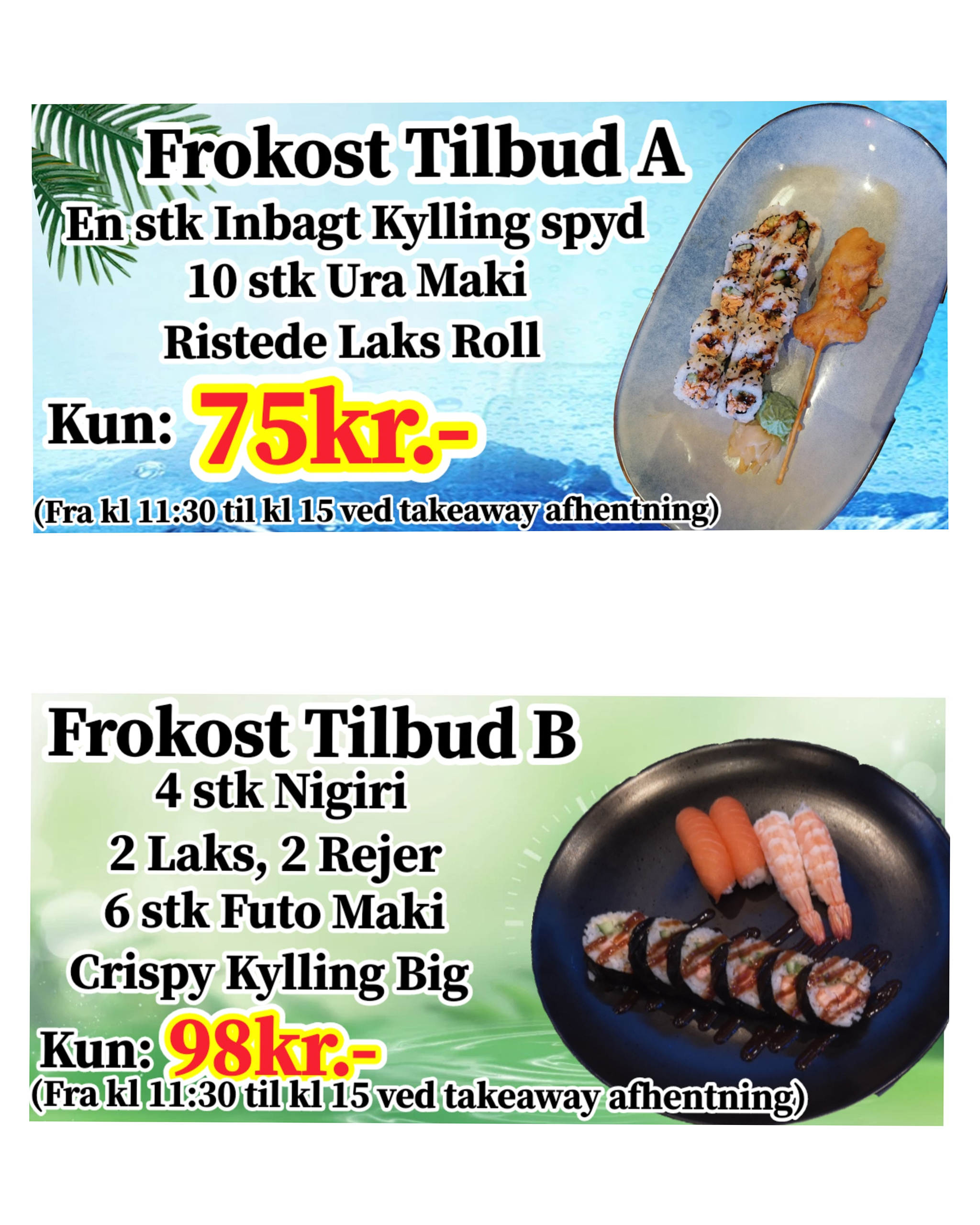 Sushi Special Tilbud Menu – Restaurant Fu
