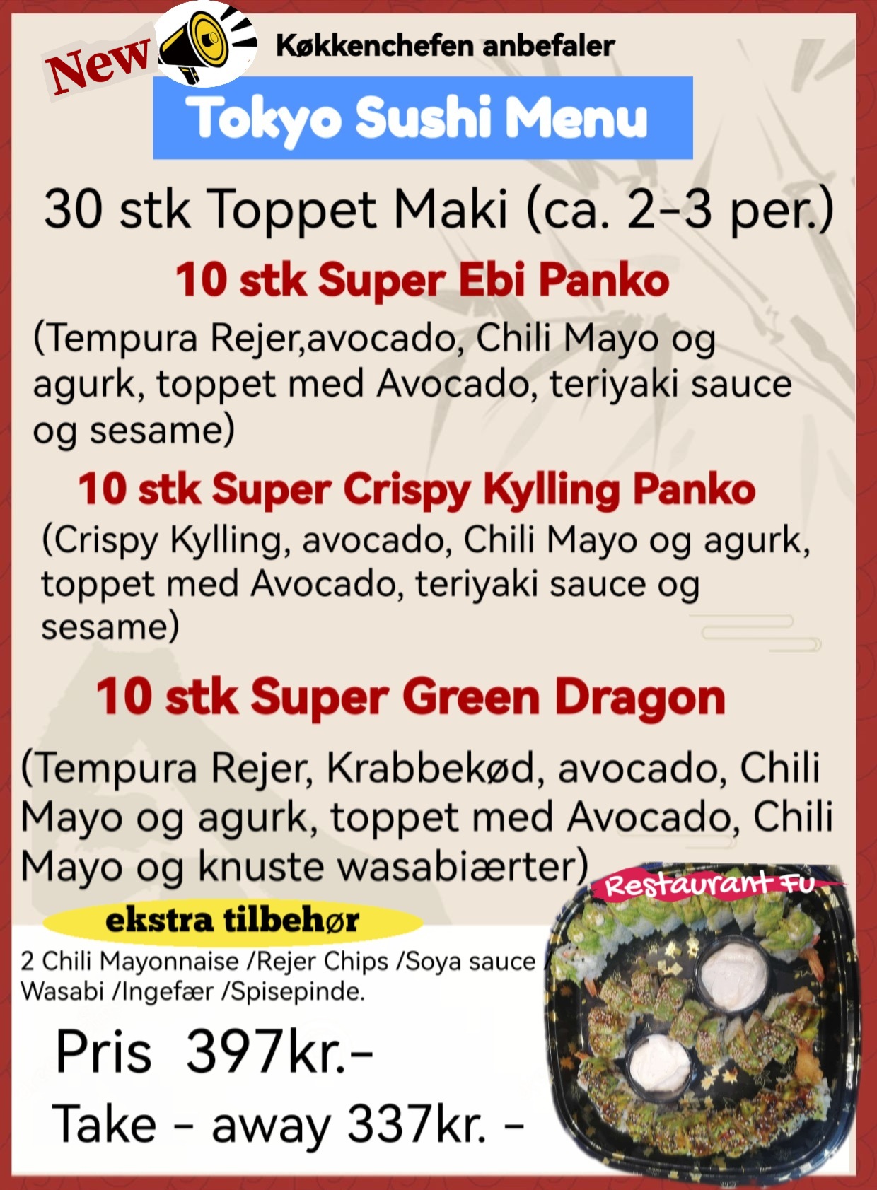 Sushi Special Tilbud Menu – Restaurant Fu